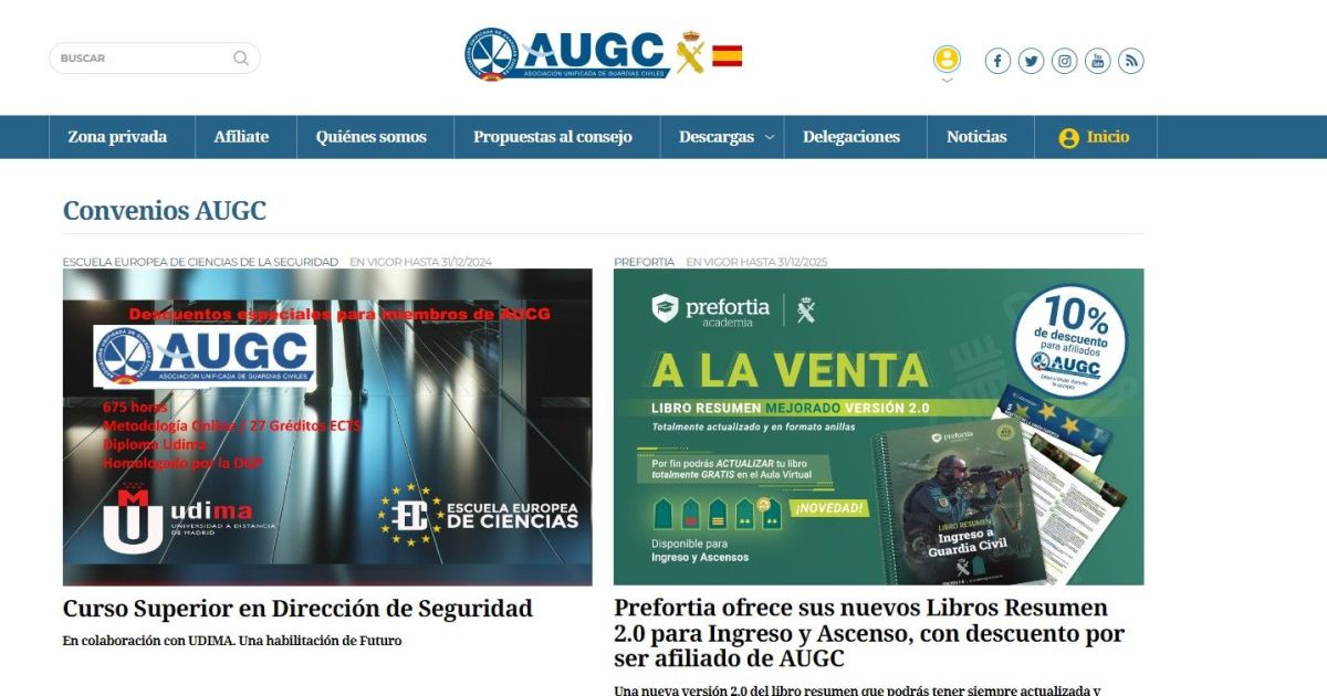 AUGC inaugura su nueva web de convenios